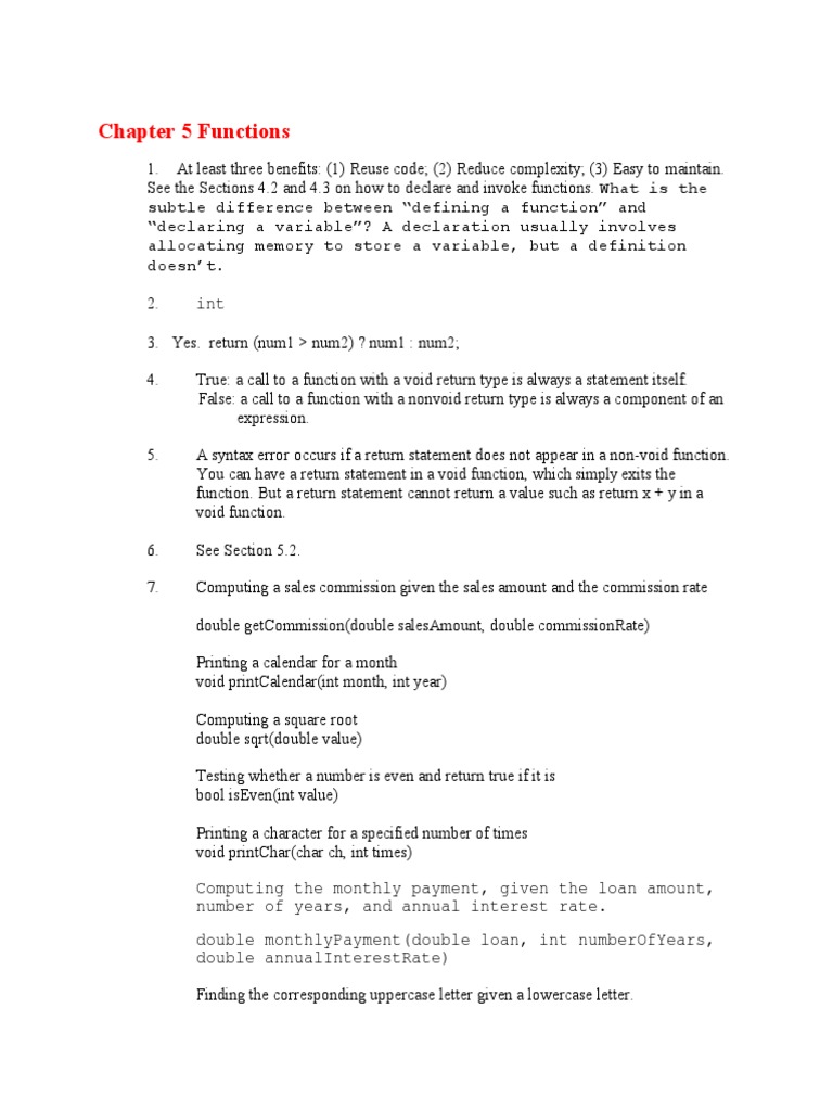 Chapter 5 Functions Pdf Integer Computer Science Parameter Computer Programming