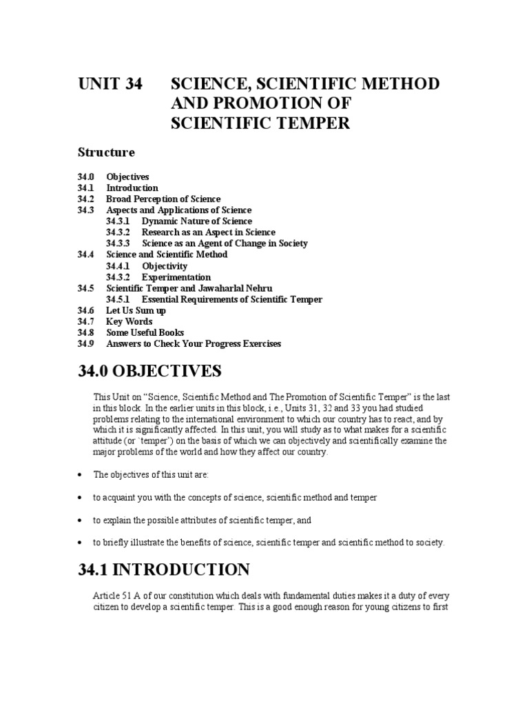 Promoting Scientific Temper in Society | PDF | Observation | Scientific ...