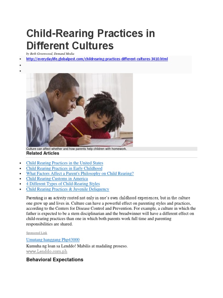 Child Rearing Practices | PDF | Parenting | Relationships
