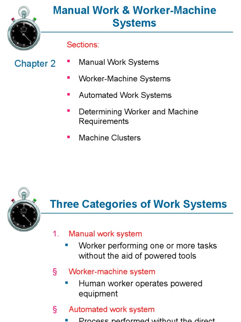 Chapter 2 Manual Work and Worker Machine Systems | PDF | Automation | Tools