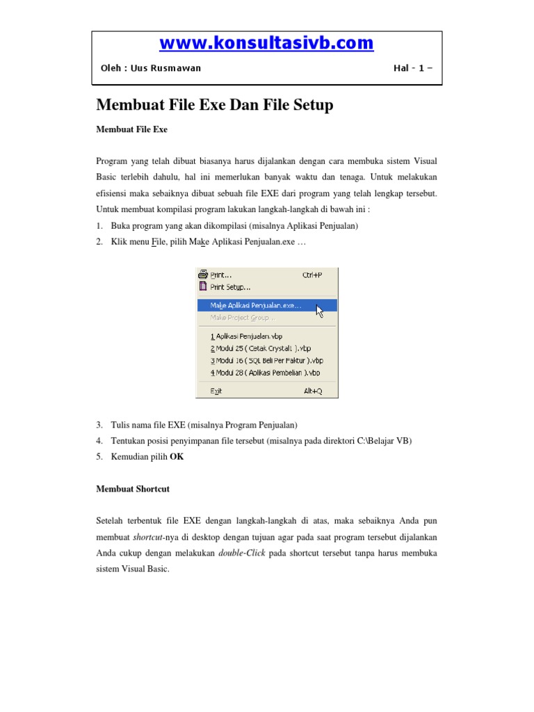 Membuat File Exe Dan Setup | PDF