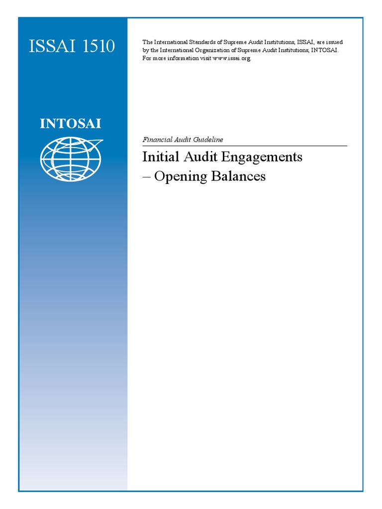 ISSAI 1510: Initial Audit Engagements - Opening Balances | PDF ...