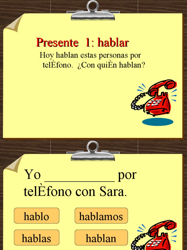 PRESENTE: Verbo Hablar | PDF | Sintaxis | Morfología Lingüística