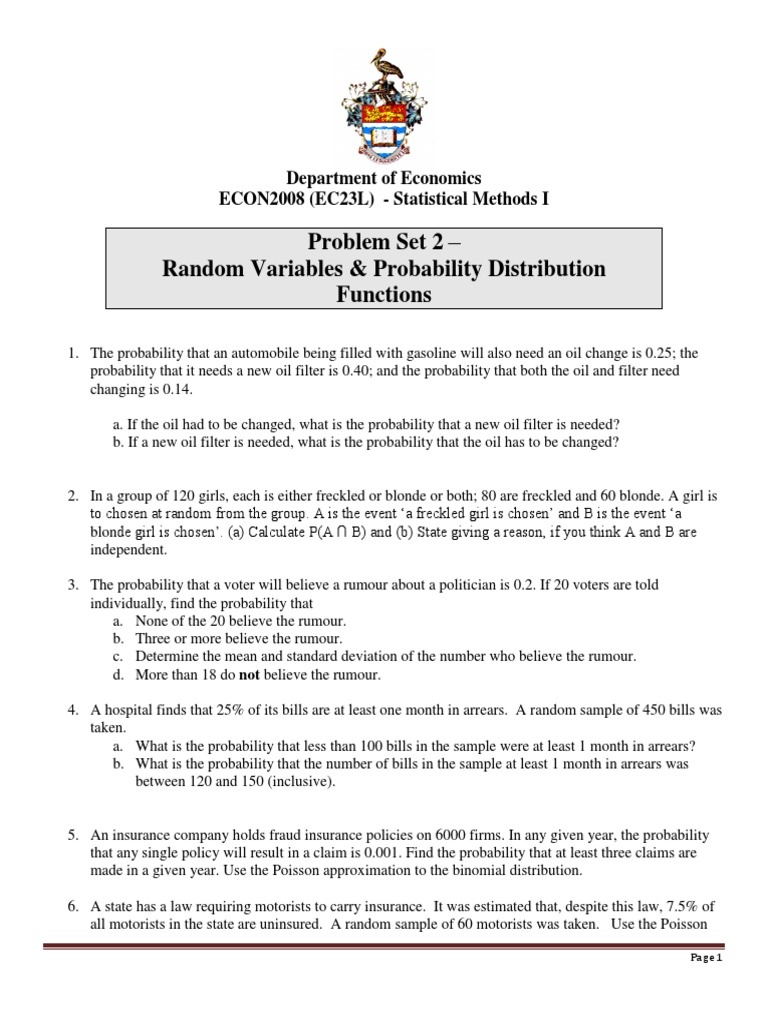 Statistical Analysis of Random Variables and Probability Distributions ...