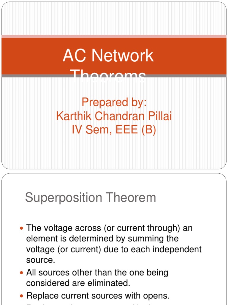 AC Network Theorems Explained | PDF | Electrical Impedance | Electrical Network