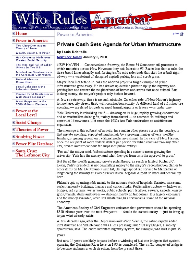 3 - Who Rules America - Private Cash Sets Agenda For Urban ...