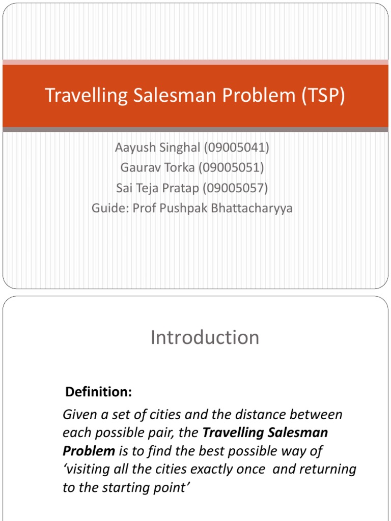 Travelling Salesman Problem (TSP) | PDF | Genetic Algorithm | Applied ...