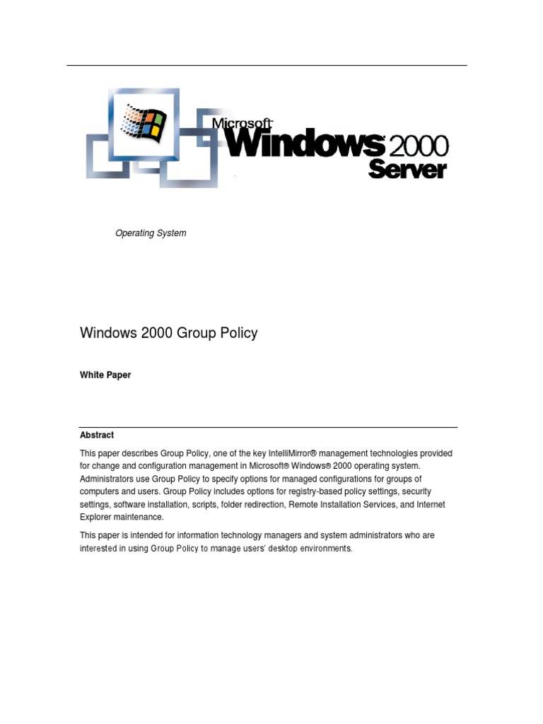 Windows Group Policy Information | PDF | Group Policy | Active Directory