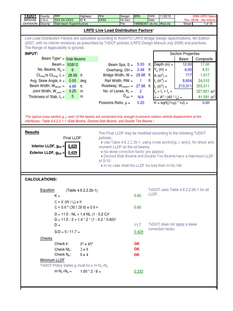 Distribution Factors Slab | PDF | Building Engineering | Civil Engineering