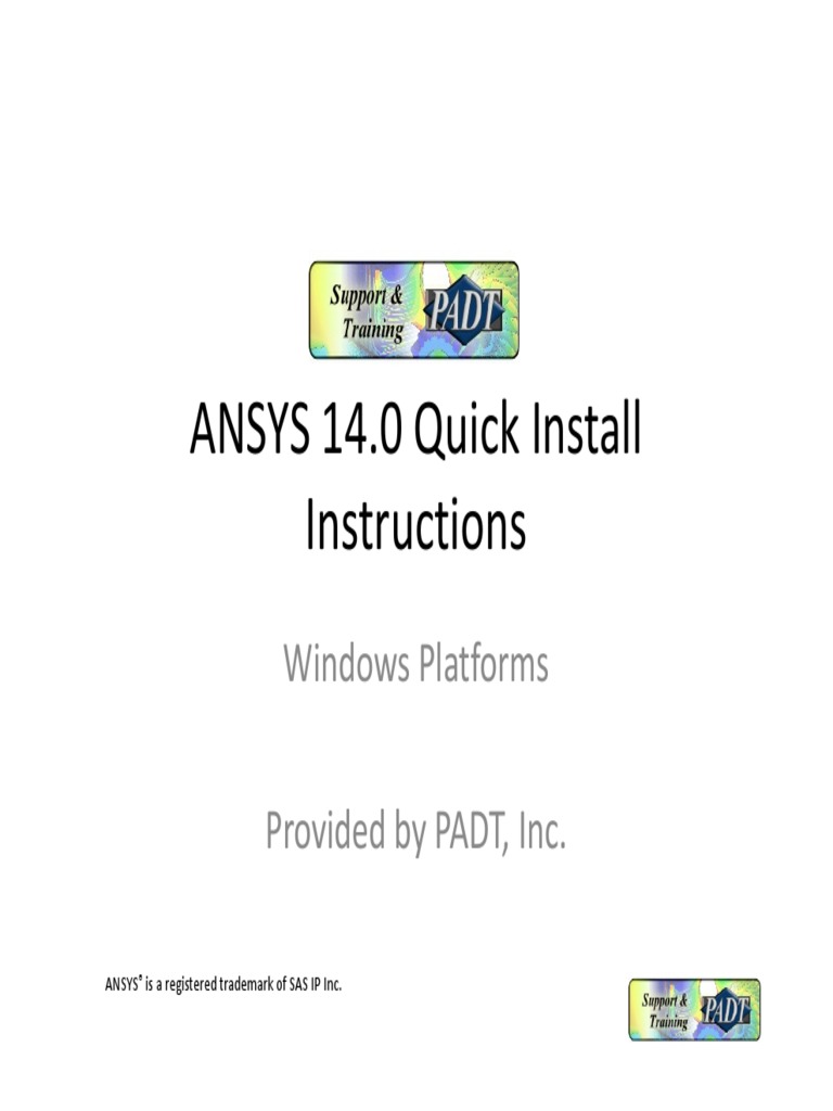 ANSYS 14 Install Quick Guide | PDF