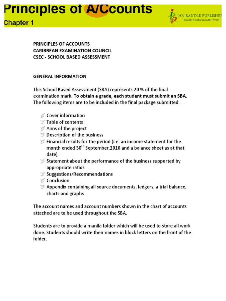 Principles of Accounts Caribbean Examination Council Csec - School ...