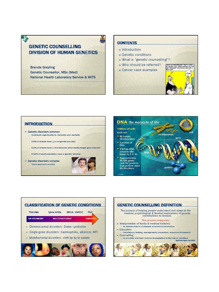 An Introduction to Genetic Counselling: Common Genetic Disorders, The ...