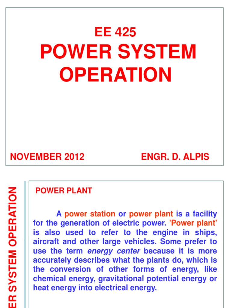 Power System Operations | Download Free PDF | Power Station | Gas Turbine