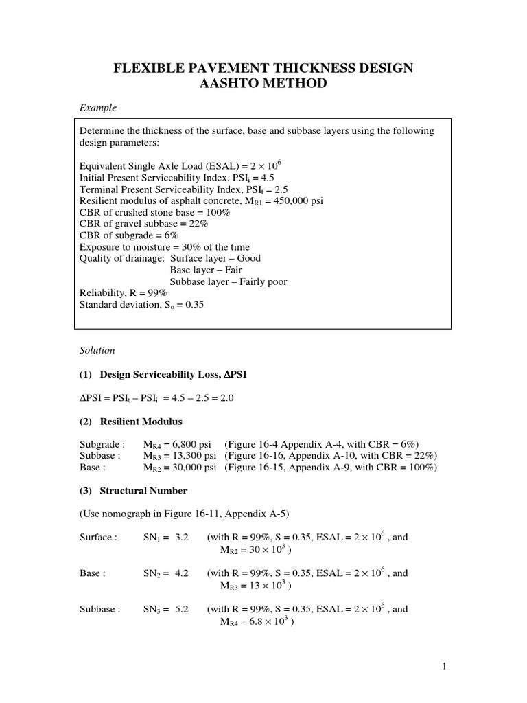 Flexible Pavement Thickness Design (Aastho Method) | PDF | Road Surface ...