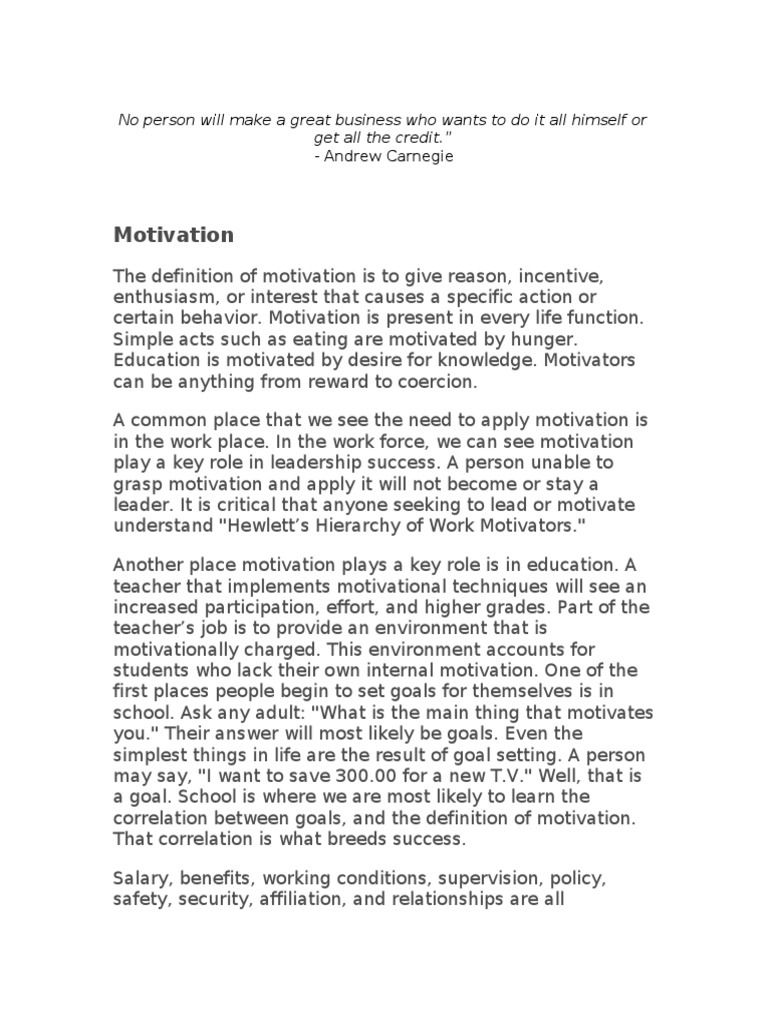 Role of Motivation in Workplace | Download Free PDF | Incentive ...