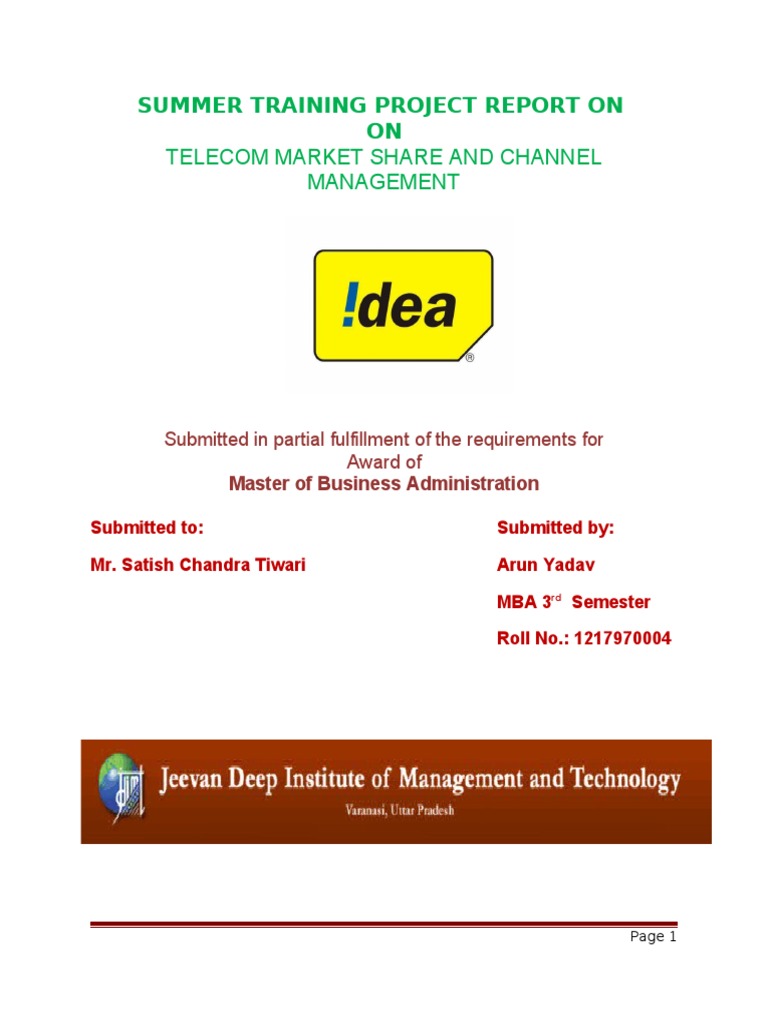 Telecom Market Share and Channel Management: Summer Training Project ...