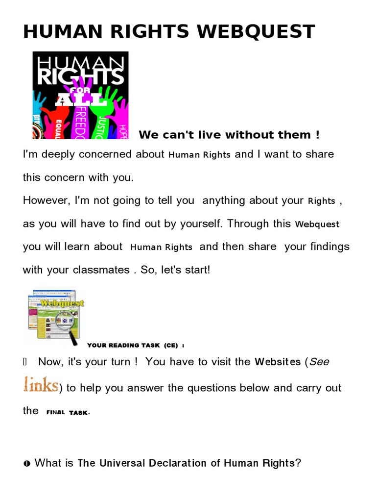 Human Rights Webquest Activity Guide | PDF | Politics