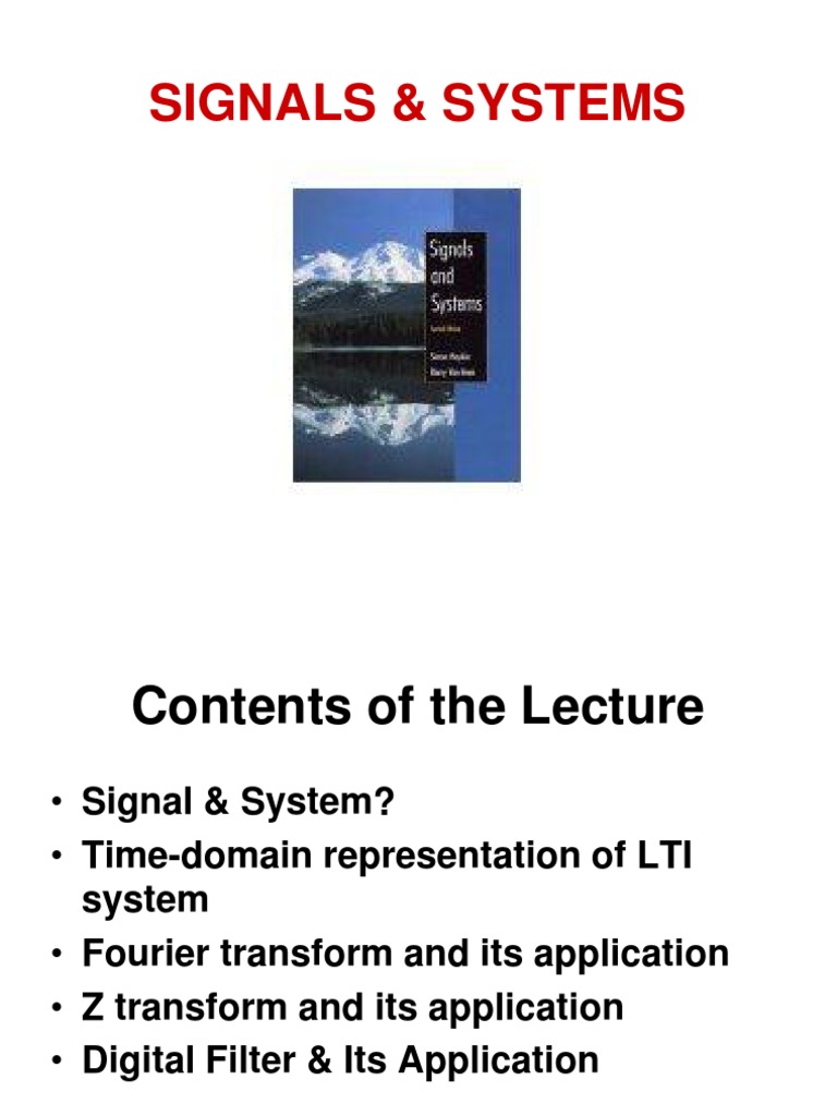 Signals & Systems Lecture Overview: Time-Domain, Fourier, Z Transforms & Digital Filters | PDF ...