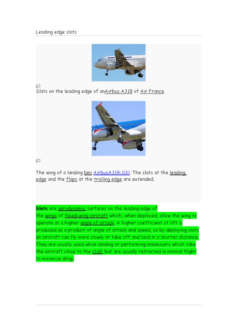 Slats | PDF | Dynamics (Mechanics) | Flight