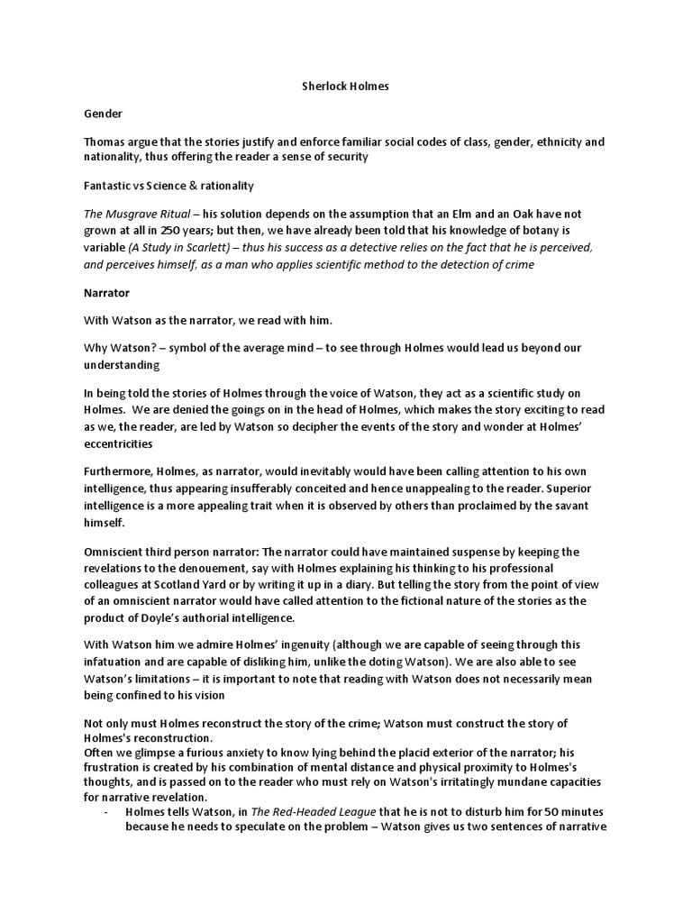 The Musgrave Ritual - His Solution Depends On The Assumption That An ...