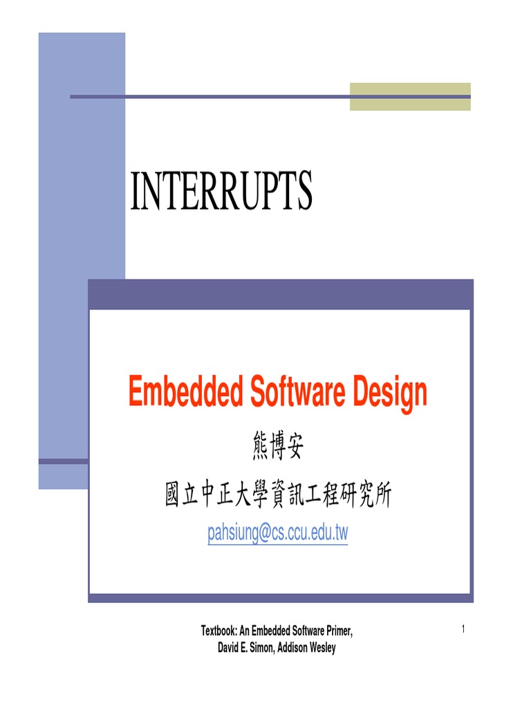 Interrupts Embedded Software Design Pdf Embedded System Software Bug 7690