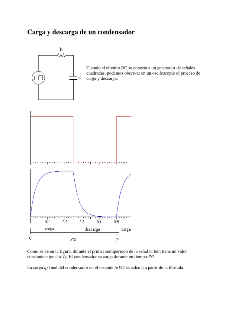 Carga y Descarga de Un Condensador | Condensador | voltaje