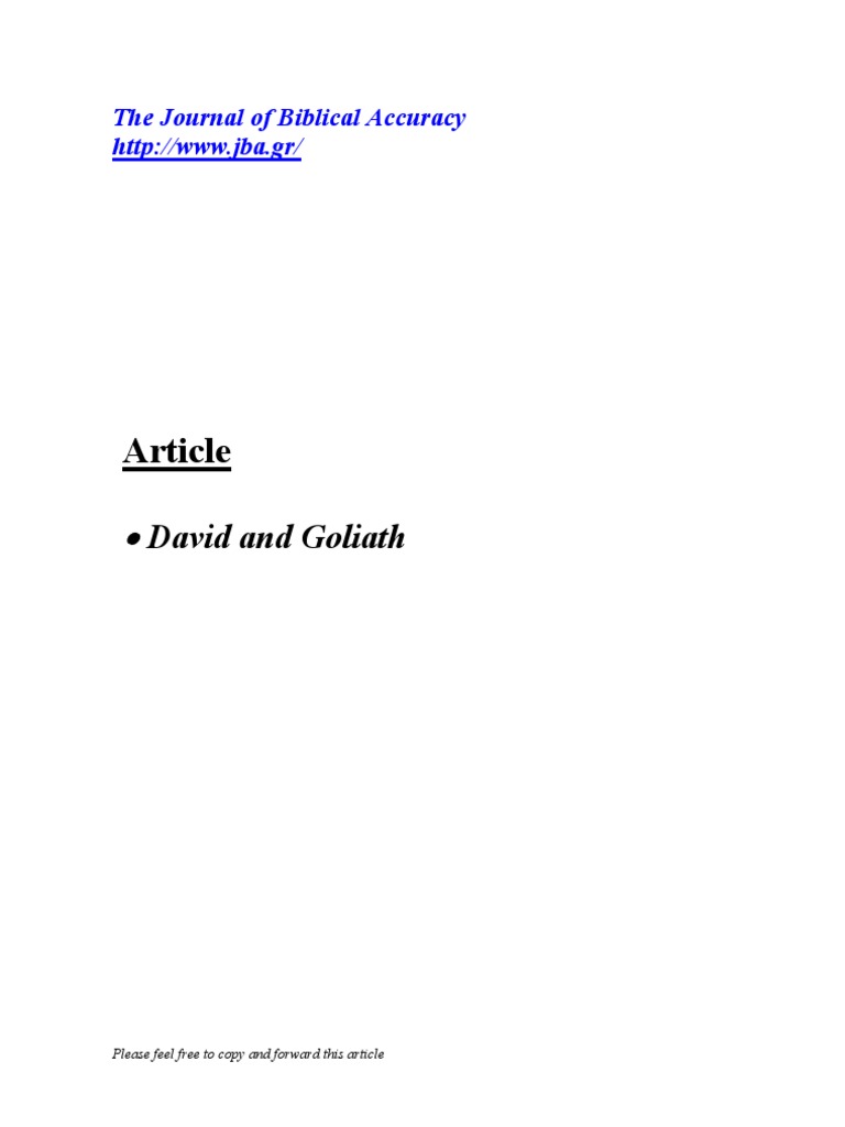 David and Goliath | PDF | Goliath | David