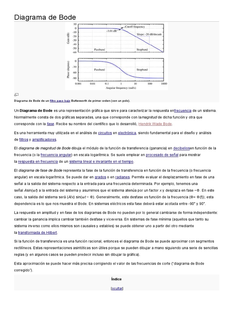 Diagrama de Bode | PDF | Ingeniería en telecomunicaciones | Electrónica