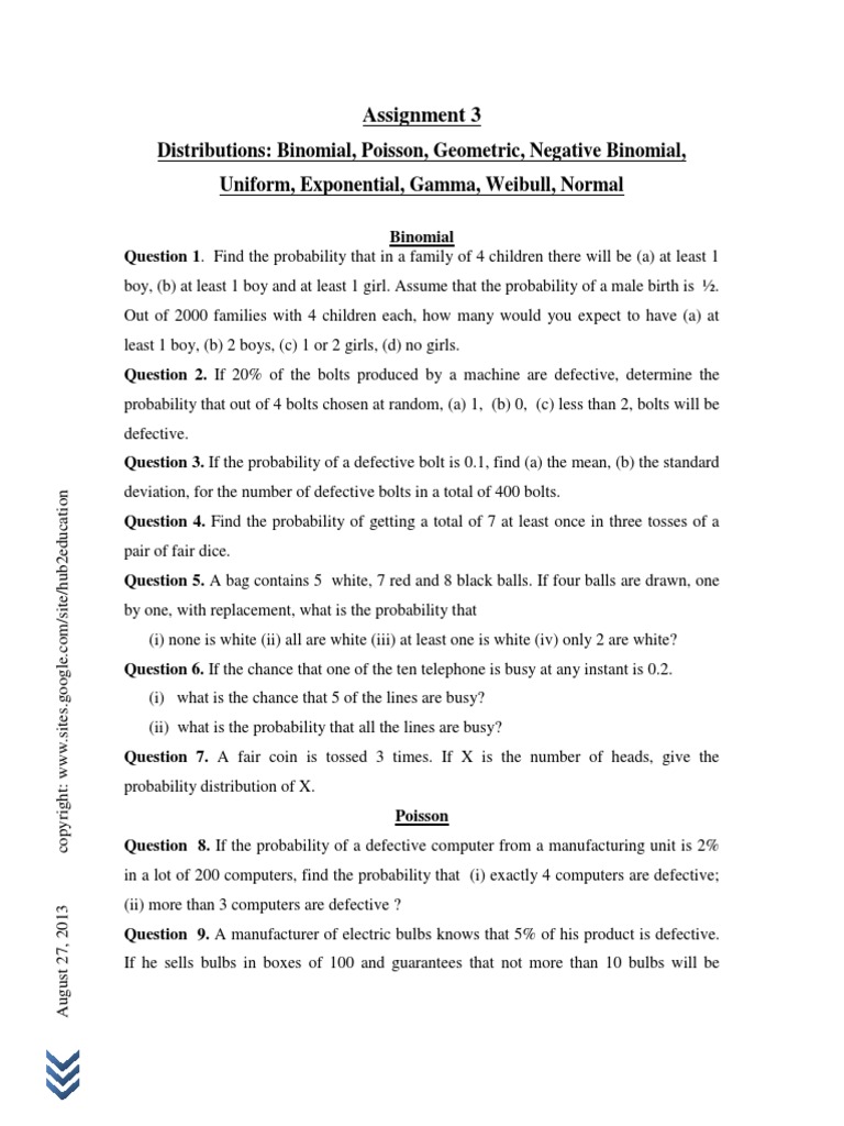 Probability Assignment 3 | PDF | Standard Deviation | Normal Distribution