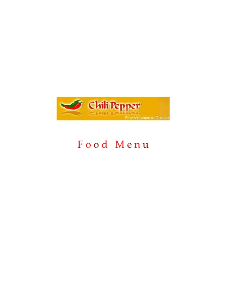Chili Pepper Food Menu | PDF | Vietnamese Cuisine | Barbecue