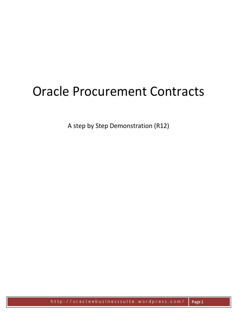 Oracle Procurement Contracts | PDF
