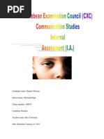 CAPE Communication Studies IA Sample | PDF | Classroom | Nonverbal ...