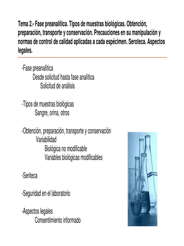 Tema 2. - Fase Preanalítica | PDF | Laboratorios | Hipertensión