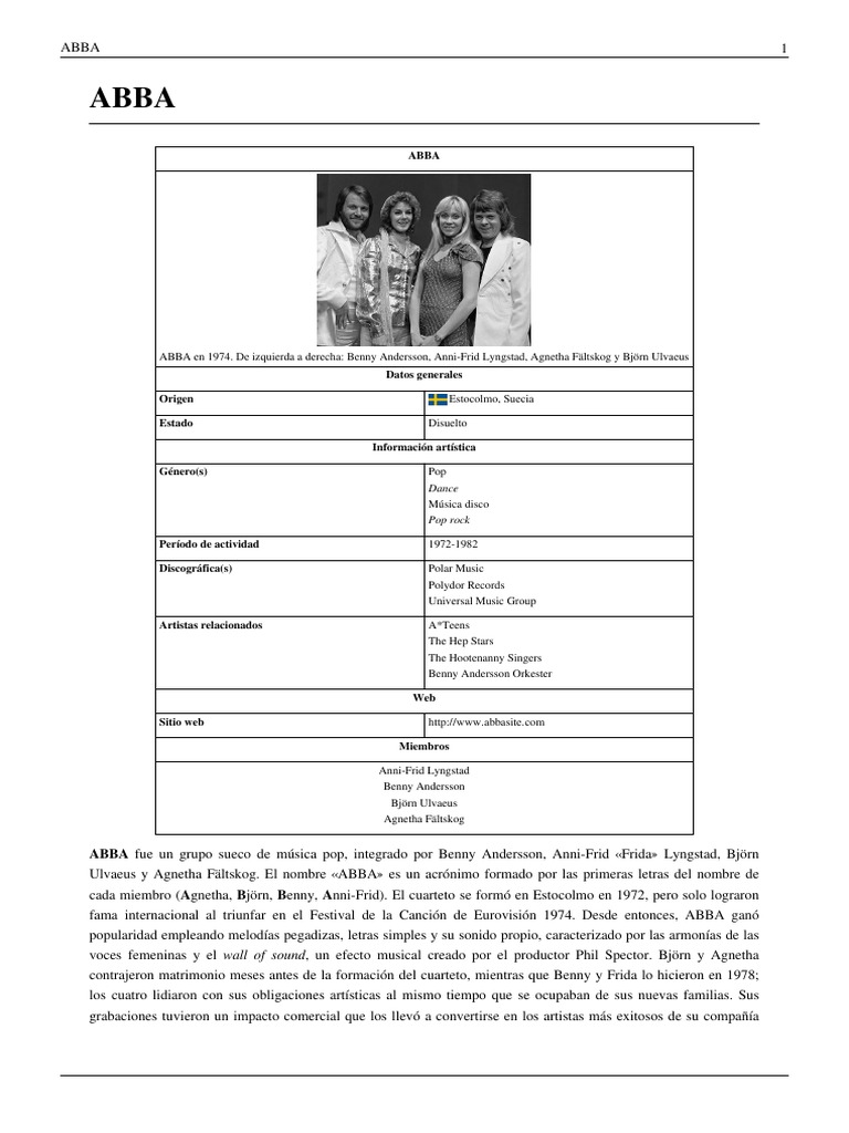 Abba PDF | PDF | Ocio | Entretenimiento (general)