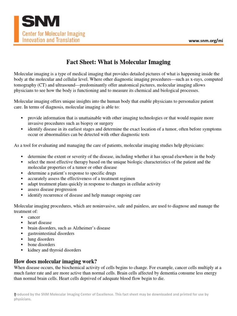 Understanding Molecular Imaging Techniques | PDF | Medical Imaging ...
