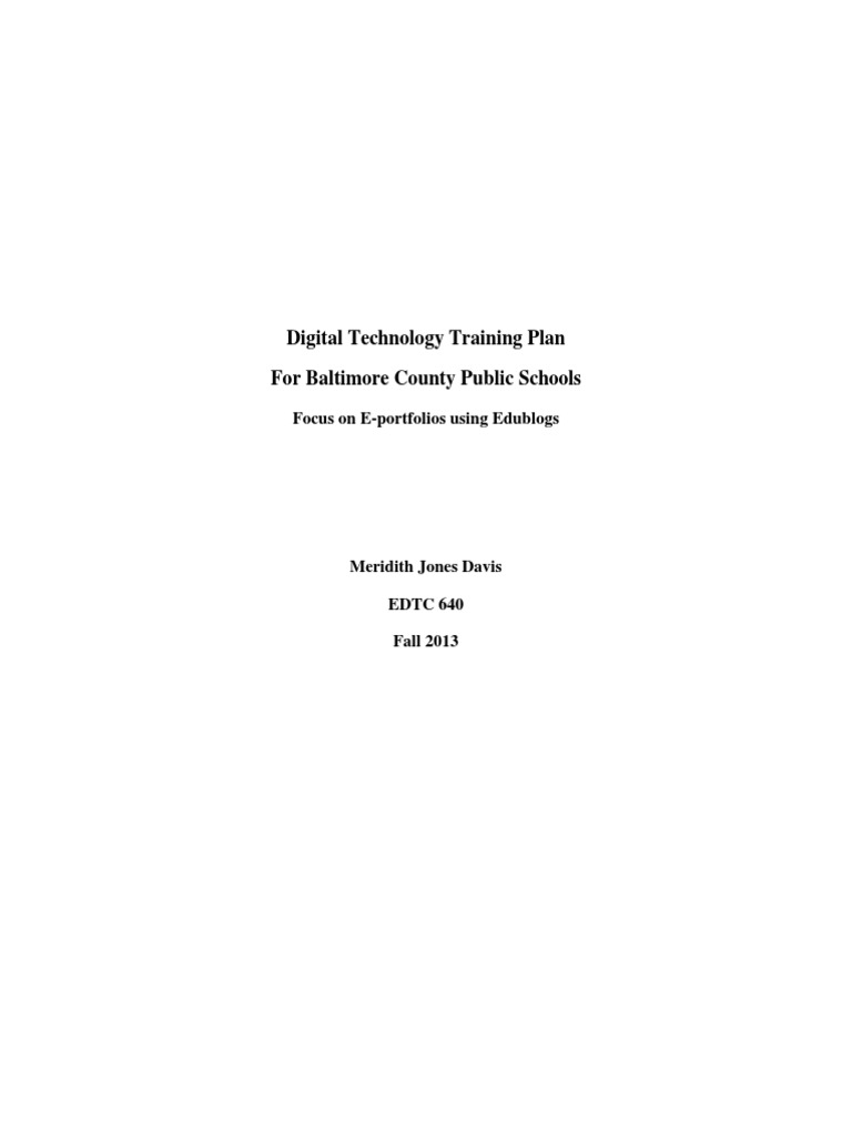 District Technology Training Plan | PDF | Expert | Teachers