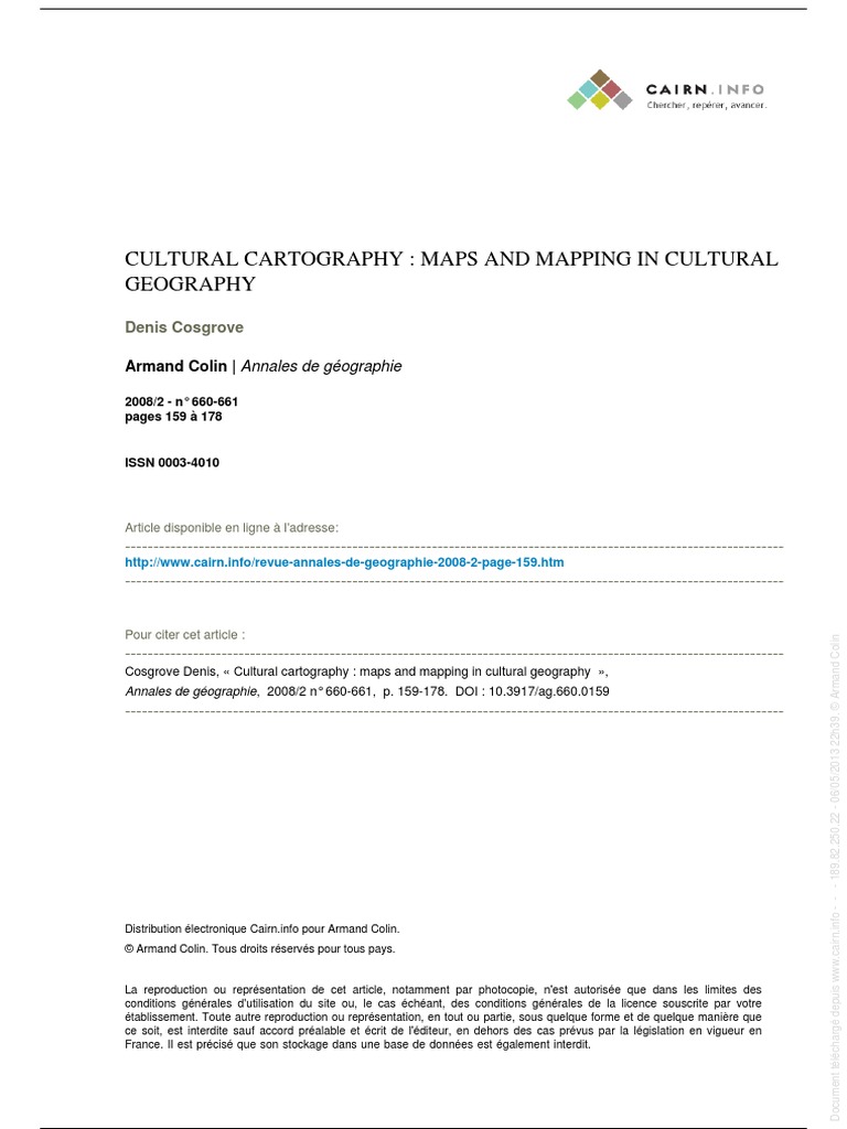 Cultural Cartography Maps and Mapping in Cultural | PDF | Géographie ...
