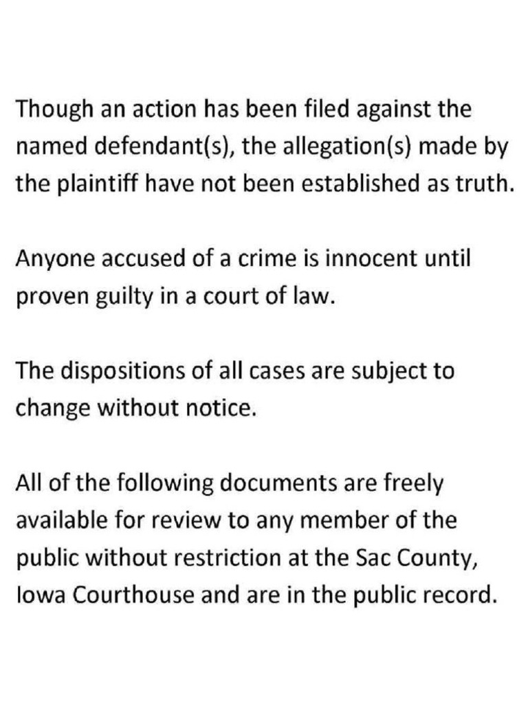 Iowa Court Case: Rix Initial Appearance | PDF | Contempt Of Court | Plea
