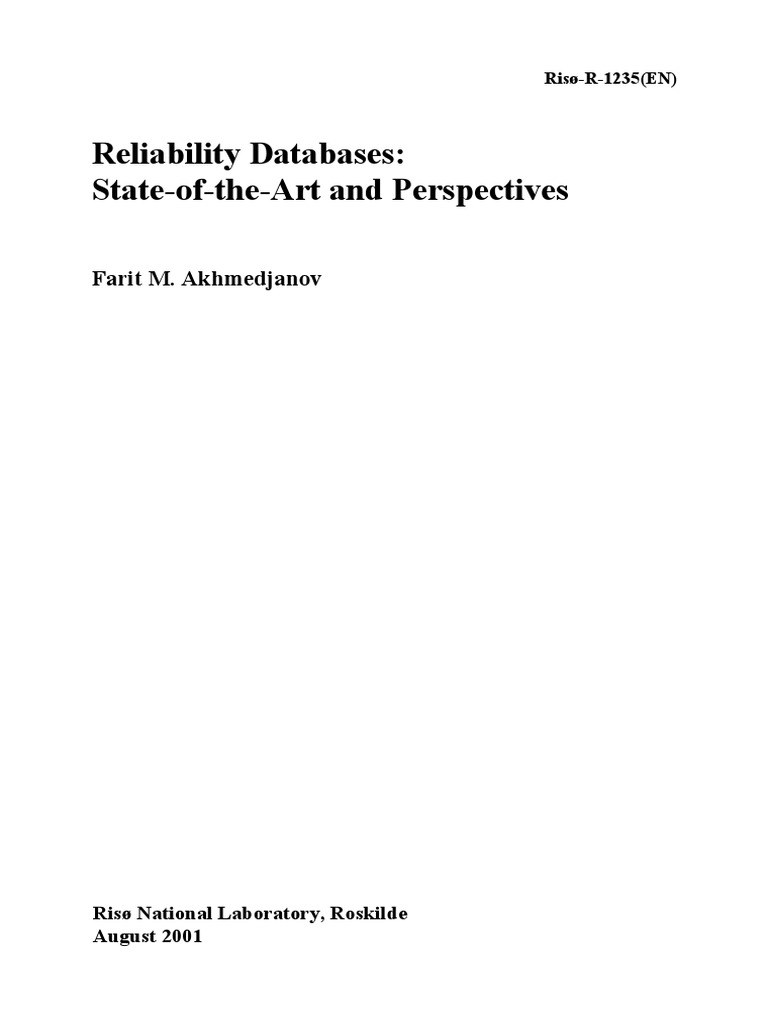 08 - Reliability Databases State of Art | PDF | Reliability Engineering | Science And Technology