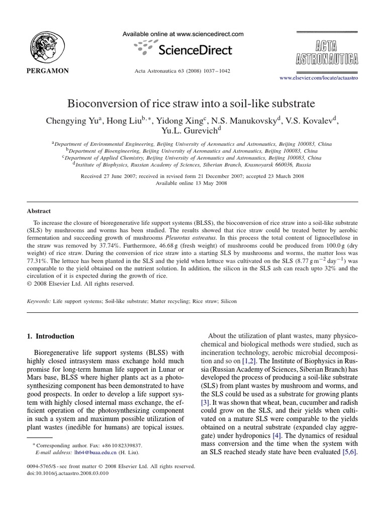 Bioconversion of Rice Straw Into Soil-Like Substrate | PDF | Rice | Lettuce