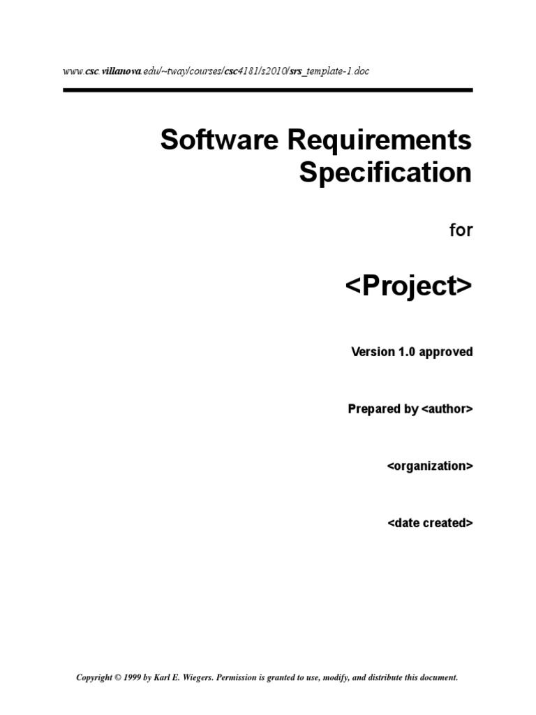 Srs Template 1 | Application Programming Interface | Component Based Software Engineering