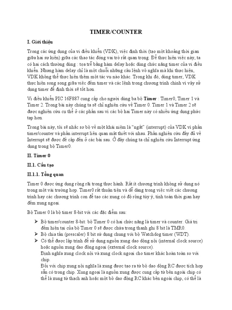 Timer-Counter PIC16F887 | PDF