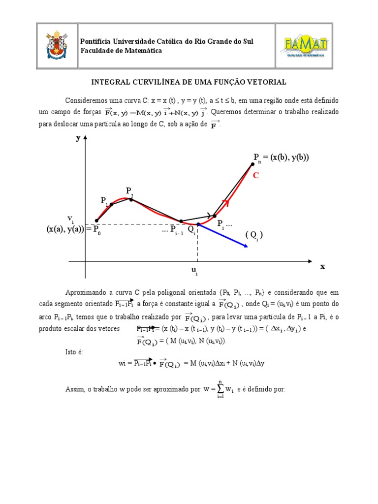 Integral Curvilinea | PDF | Ensino de Matemática | Analise matemática