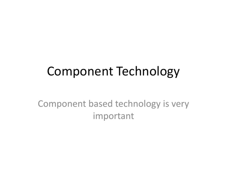 Component Technology | PDF
