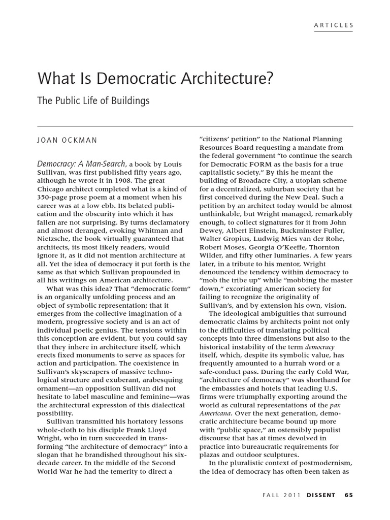 What Is Democratic Architecture The Public Life of Buildings | Download ...