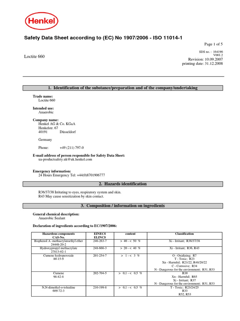 660 MSDS | PDF | Personal Protective Equipment | Waste Management