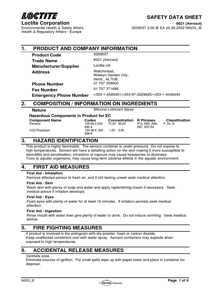 8021 MSDS | PDF | Toxicity | Carbon Dioxide