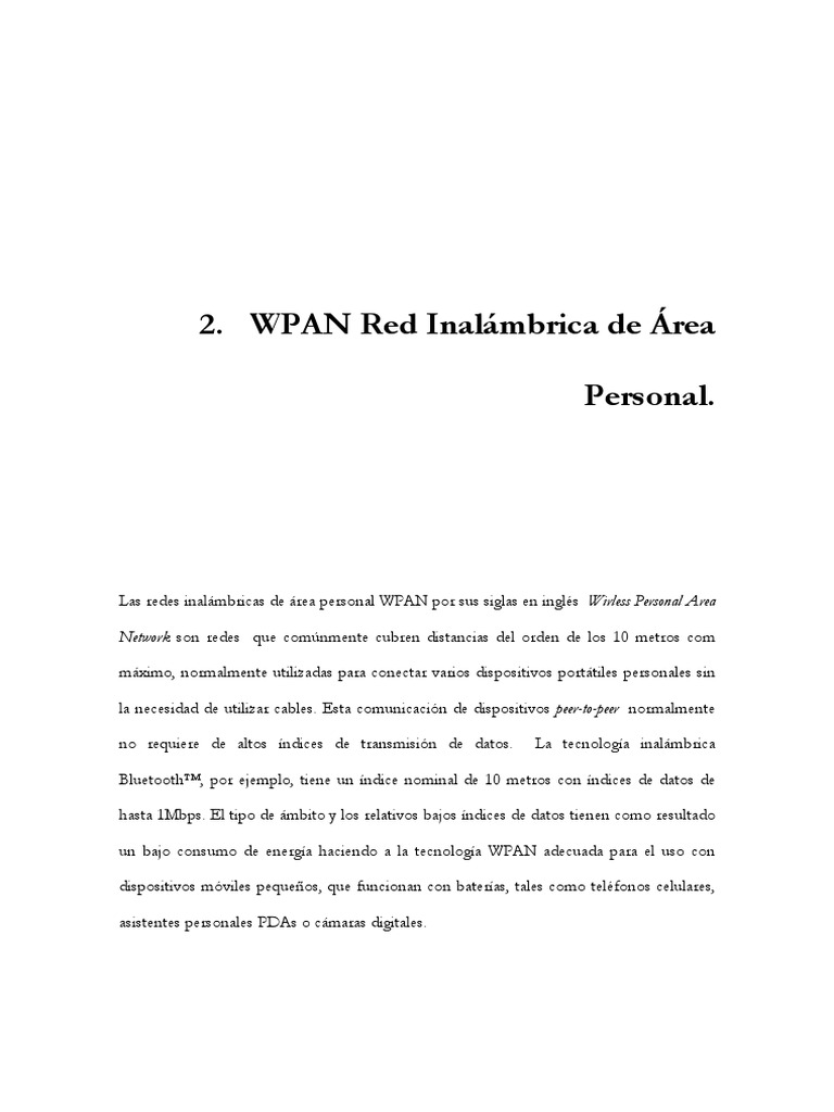 WPAN | PDF | Red inalámbrica | Red de computadoras