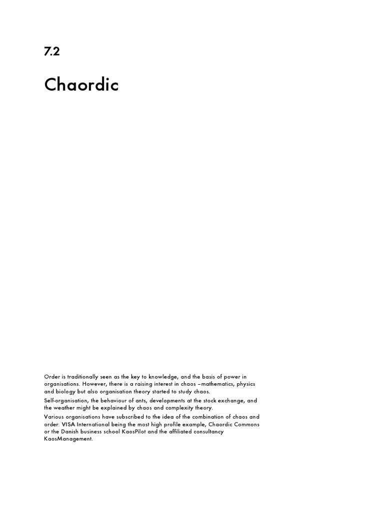 7 2-Chaordic | PDF | Chaos Theory | Emergence
