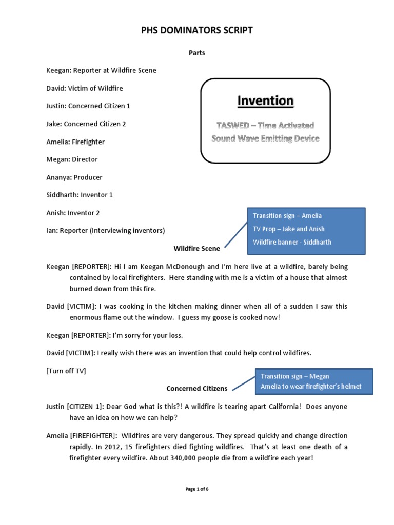 Wildfire Control Invention Script | PDF | Firefighter | Wildfire